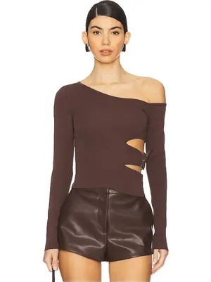 Superdown Romina Long Sleeve Top - Brown