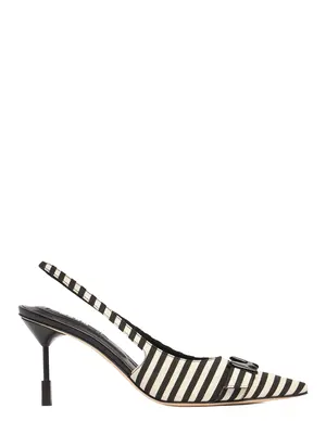 MSGM MSGM 75mm Canvas Slingbacks Black,white