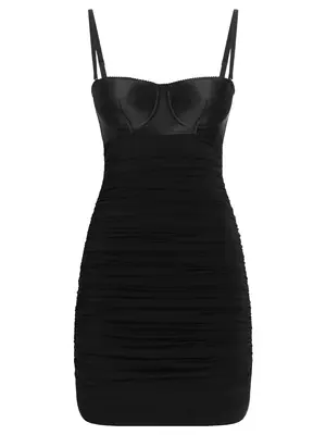 Dolce & Gabbana Ruched Mini Dress - Black