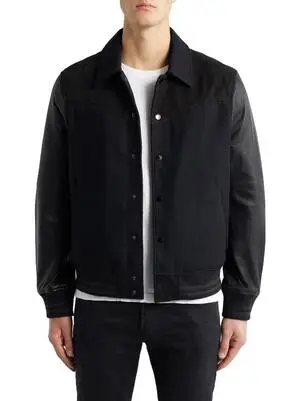 ALLSAINTS Pendleton Contrast Bomber Jacket - Black