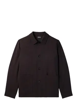 Zegna Wool And Mohair-blend Chore Jacket - Brown