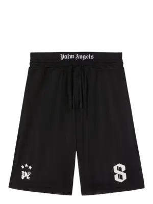 Palm Angels Mesh Palm Shorts - Black