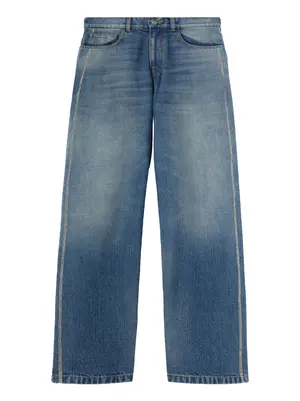 Palm Angels Curved Logo Loose-fit Jeans - Blue