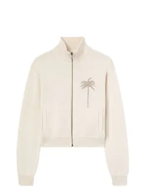 Palm Angels Palm Tree Knitted Track Top - Neutrals