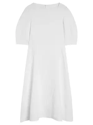 JIL SANDER Puff-sleeves Flared Dress - White