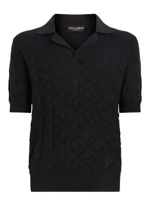 Dolce & Gabbana Knitted Polo Shirt - Blue