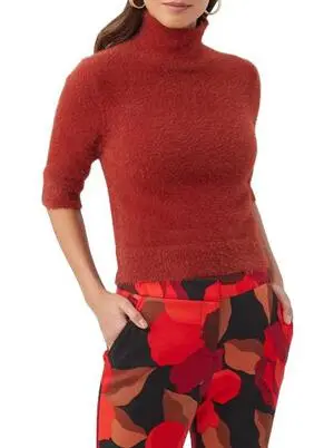 Trina Turk Trina Turk Mali Fuzzy Sweater Mahogany