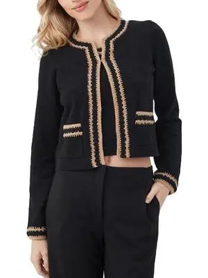 Trina Turk Sinai Knit Cardigan - Black/camel