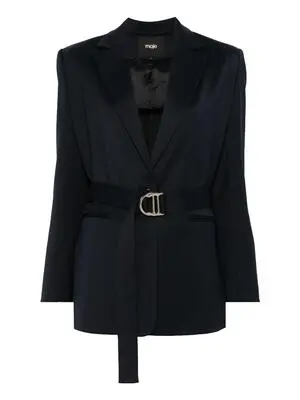 Maje Belted Blazer - Blue