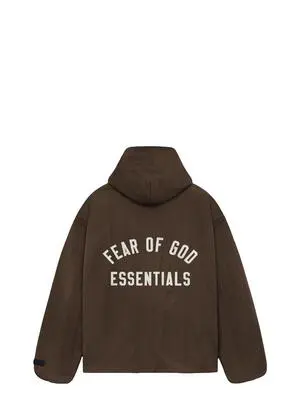 Fear Of God Essentials Textured Nylon Hooded Coaches Jacket - Brown