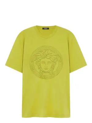 Versace Medusa-embroidered T-shirt - Yellow