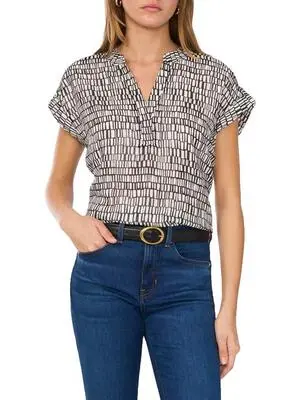 Vince Camuto Abstract Print Top - Rich Black