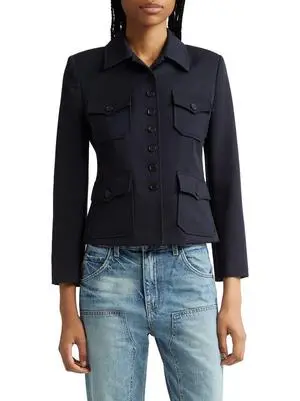 NILI LOTAN Jamison Virgin Wool Jacket - Midnight