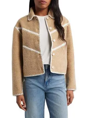 UGG Ellison Whipstitch Fleece Jacket - Sdht