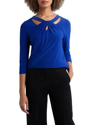 KASPER Sleeveless Twist Front Top - Royal Signature