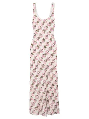 Alix Of Bohemia Adele Floral-print Crinkled-silk Maxi Dress - White