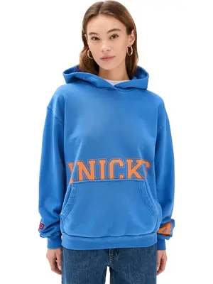 DANNIJOPRO Dannijo Ny Knicks Team Crewneck Hoodie - Blue Pigment Dyed