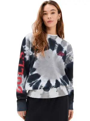 DANNIJOPRO Dannijo Chicago Bulls Team Crewneck Sweatshirt - Black Tie Dye