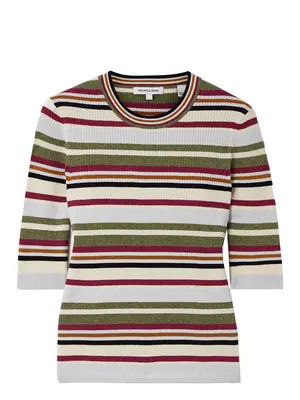 Veronica Beard Kavya Striped Ribbed-knit Sweater - Multi