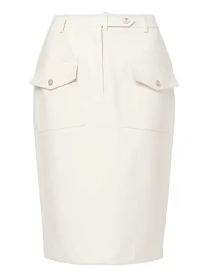 TOM FORD Cotton-blend Midi Skirt - White