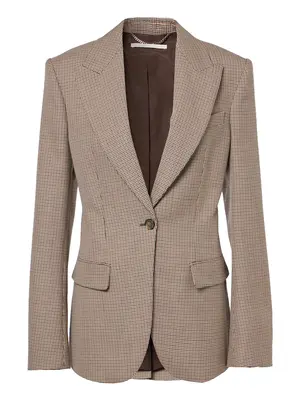 Stella McCartney Checked Virgin Wool Blazer - Neutrals