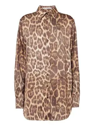 Stella McCartney Leopard-print Viscose Shirt - Neutrals