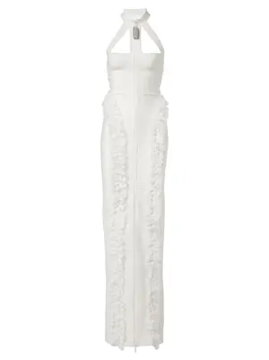 SELF-PORTRAIT X Christopher Kane Lace-trimmed Maxi Dress - White