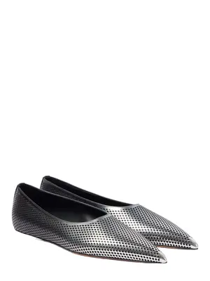 ALAÏA Alaïa Dégradé Fishnet Leather Ballet Flats