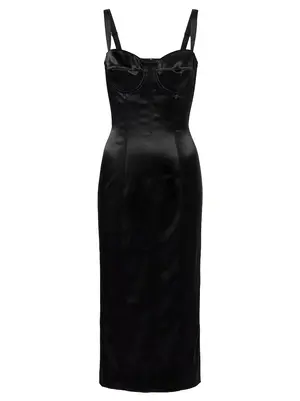 Dolce & Gabbana Satin Bustier Dress - Black