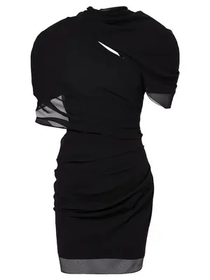 Jacquemus Castagna Draped Chiffon Minidress - Black