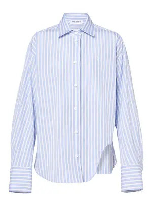Attico Eliza Striped Cotton Shirt - Blue