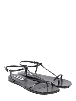 JIL SANDER Leather Thong Sandals - Black