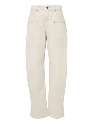 Isabel Marant Beryl High-rise Wide-leg Jeans - White