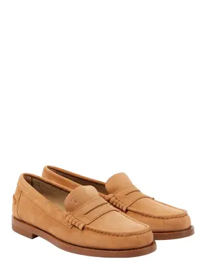 TOD'S Gommino Suede Penny Loafers - Brown