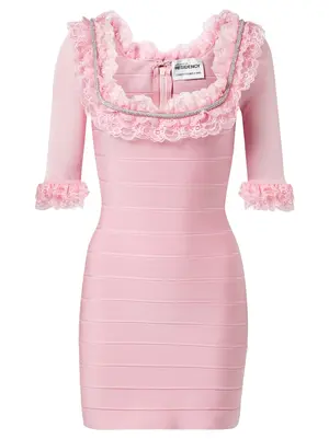 SELF-PORTRAIT X Christopher Kane Lace-trimmed Minidress - Pink