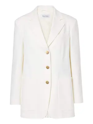 Max Mara Single-breasted Cotton Drill Jacket - White