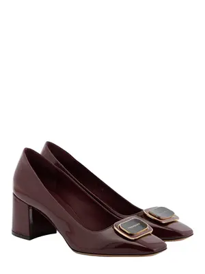FERRAGAMO Vella 60 Patent Leather Pumps - Burgundy