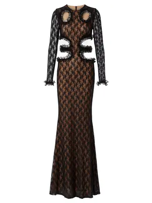 SELF-PORTRAIT X Christopher Kane Cutout Lace Gown - Black