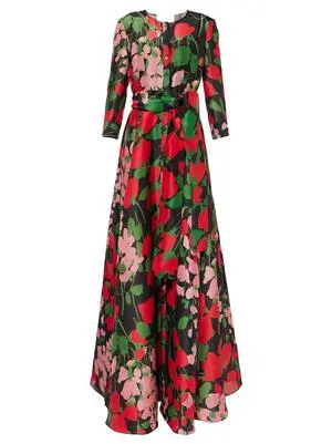 Carolina Herrera Floral Silk Gazar Gown - Multicoloured