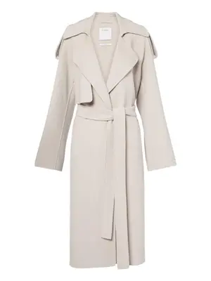 Sportmax Fiore Belted Wool Coat - Beige