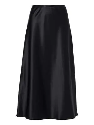 Max Mara Carnet Silk Midi Skirt - Black