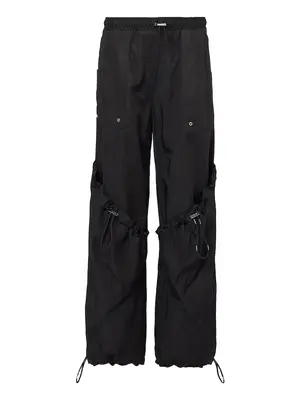 Attico Technical Wide-leg Pants - Black