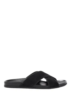 Manolo Blahnik Manolo Blahnik Chiltern Suede Slides Black