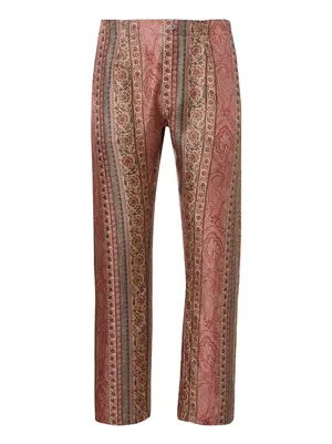 Etro Paisley Printed Straight Leg Pants - Red