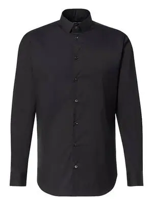 Giorgio Armani Cotton-blend Poplin Shirt - Black