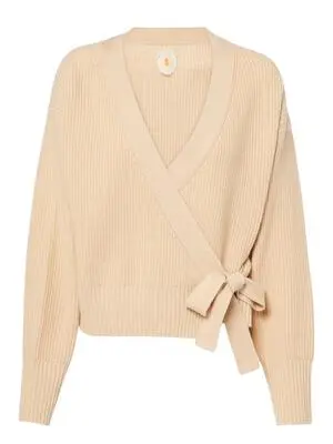 Jardin Des Orangers Wool And Cashmere Wrap Cardigan - Brown
