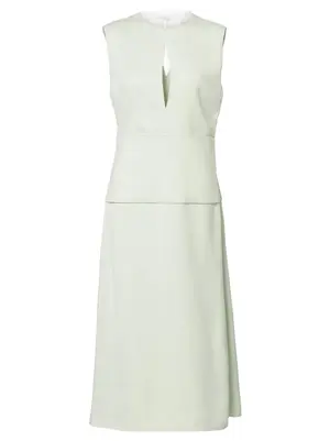 JIL SANDER Cutout Satin Midi Dress - Beige