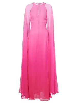 TOM FORD Ombré Cutout Silk Crepon Gown - Pink