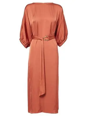 Velvet By Graham & Spencer Laurel Satin Midi Dress - Orange