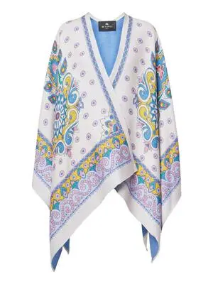 Etro Paisley Wool-blend Cape - Multicoloured